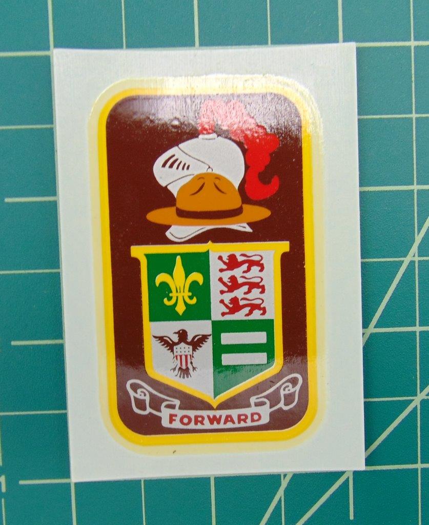 Vintage Boy Scouts of America Baden Powell Crest "Forward" Knight Decal