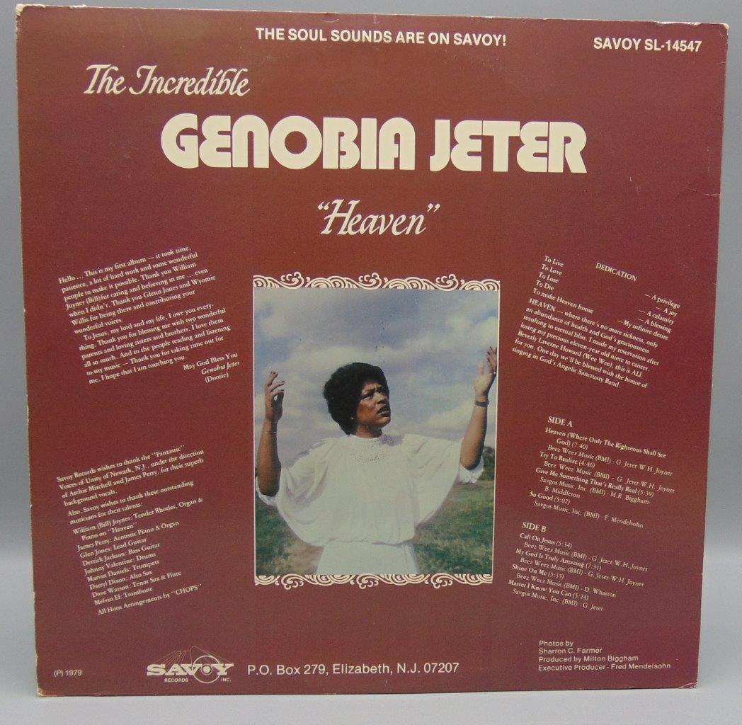 The Incredible Genobia Jeter Heaven LP SL-14547 Savoy Records